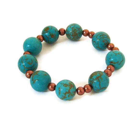Turquoise Stretch Bracelet. Fashion Style Bold Jewelry Accessories on ...