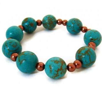 Turquoise Stretch Bracelet. Fashion Style Bold Jewelry Accessories on ...